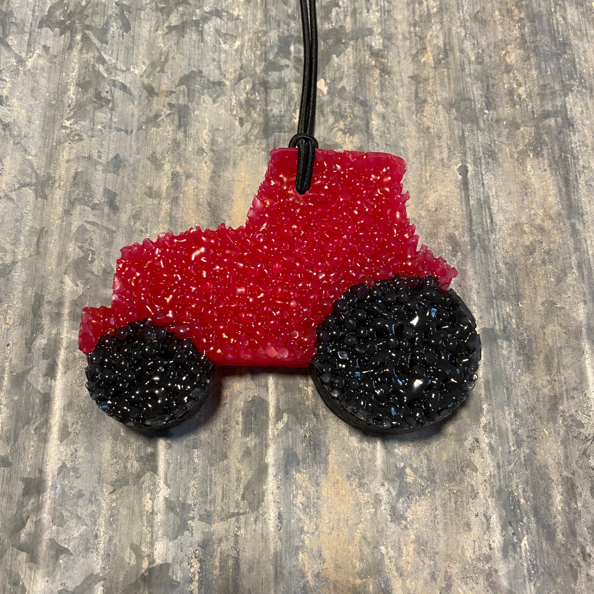 Tractor Car Freshie | Red | Mahogany Teakwood Scent – Rear View Jewels
